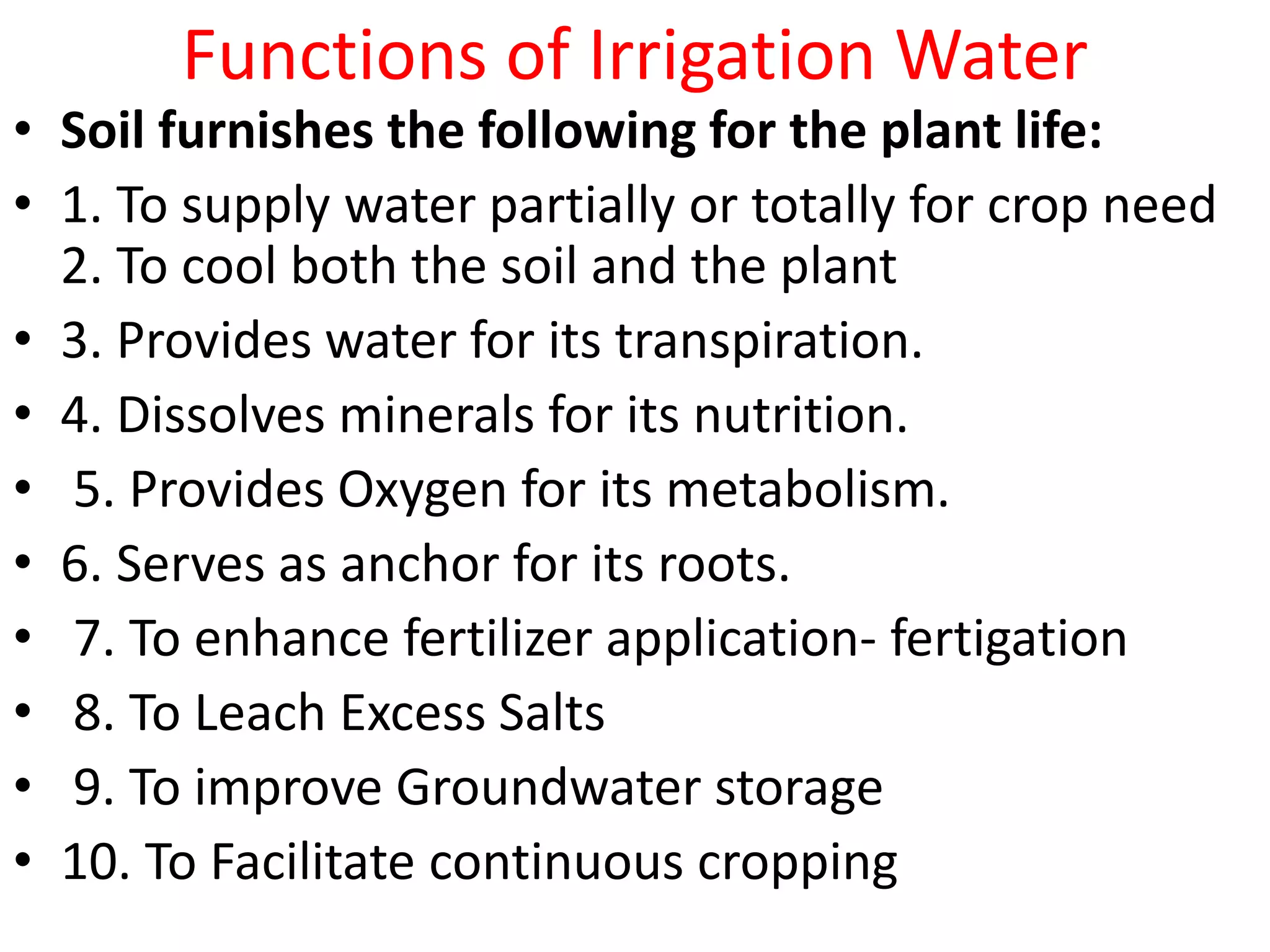 Water requirement of crops and reservoir planing | PPTX