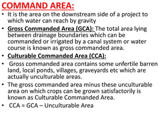 Water requirement of crops and reservoir planing | PPTX