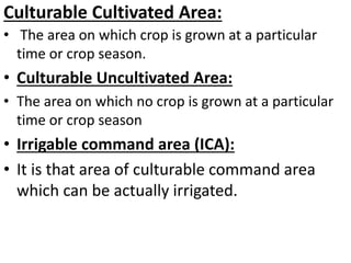 Water requirement of crops and reservoir planing | PPTX