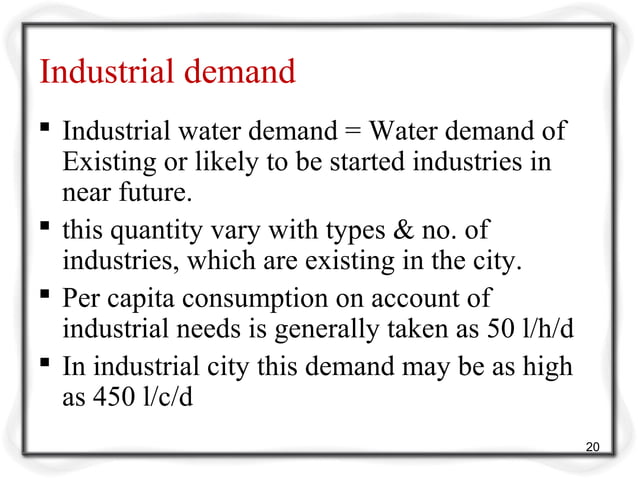 Water demand/Waterrequirements | PPT