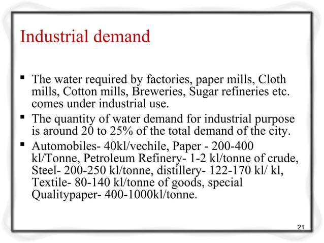 Water demand/Waterrequirements | PPT