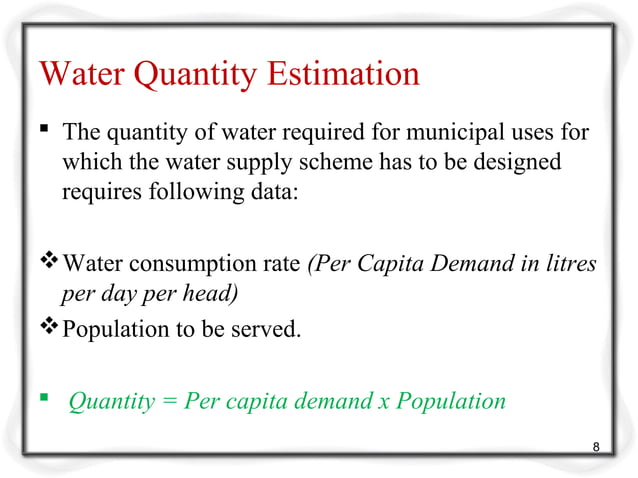 Water demand/Waterrequirements | PPT