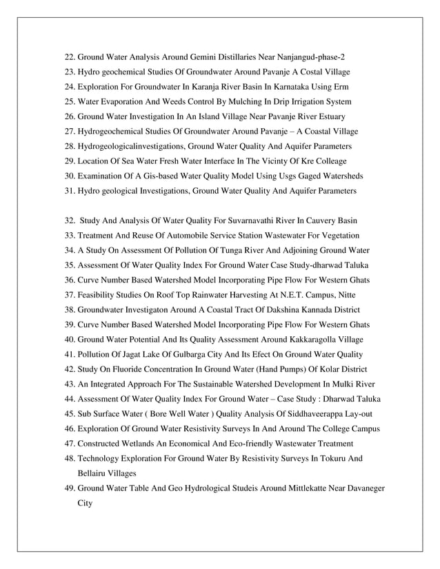 Water resource engineering project list 3 | PDF