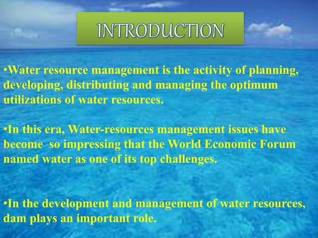 Water resource management and role of dams | PPTX