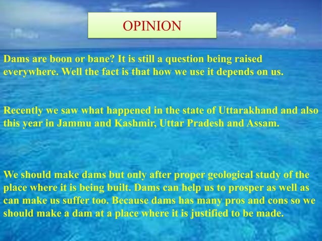 Water resource management and role of dams | PPTX