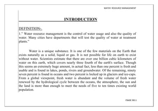 Water resource management | DOCX