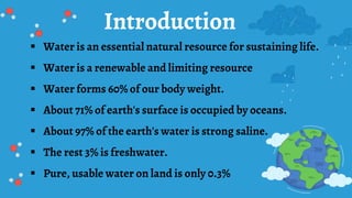 Water Resources. (1st Year B. Pharmacy, Sem-II, EVS Subject, Unit-I) | PPTX