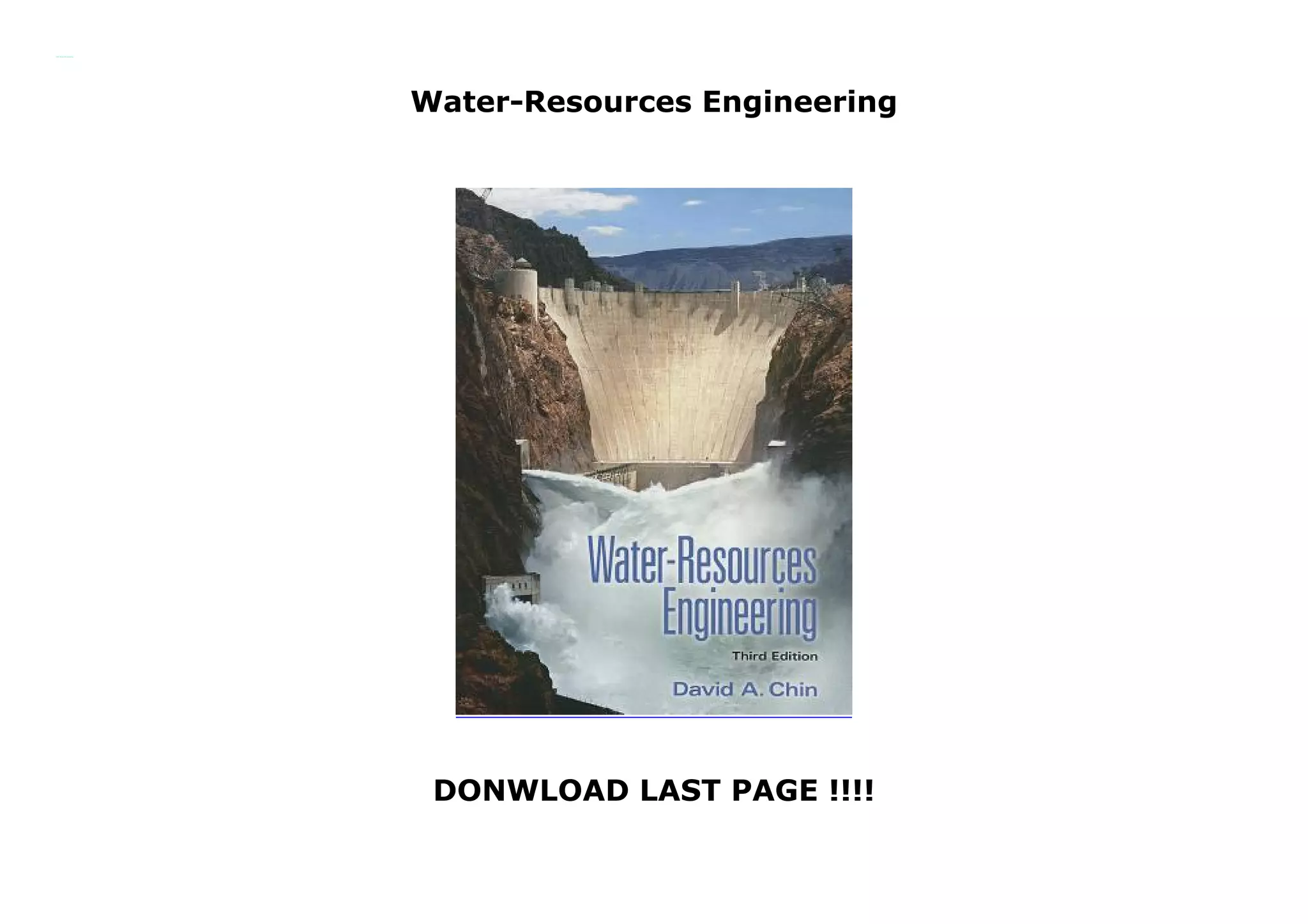 Water-Resources Engineering | PPT
