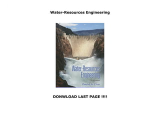 Water-Resources Engineering | PPT