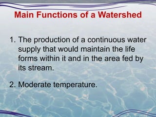 Water resources and biodiversity (WATERSHED) | PPTX