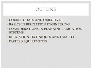 Water resources engineering i. irrigation-module 1 | PPTX