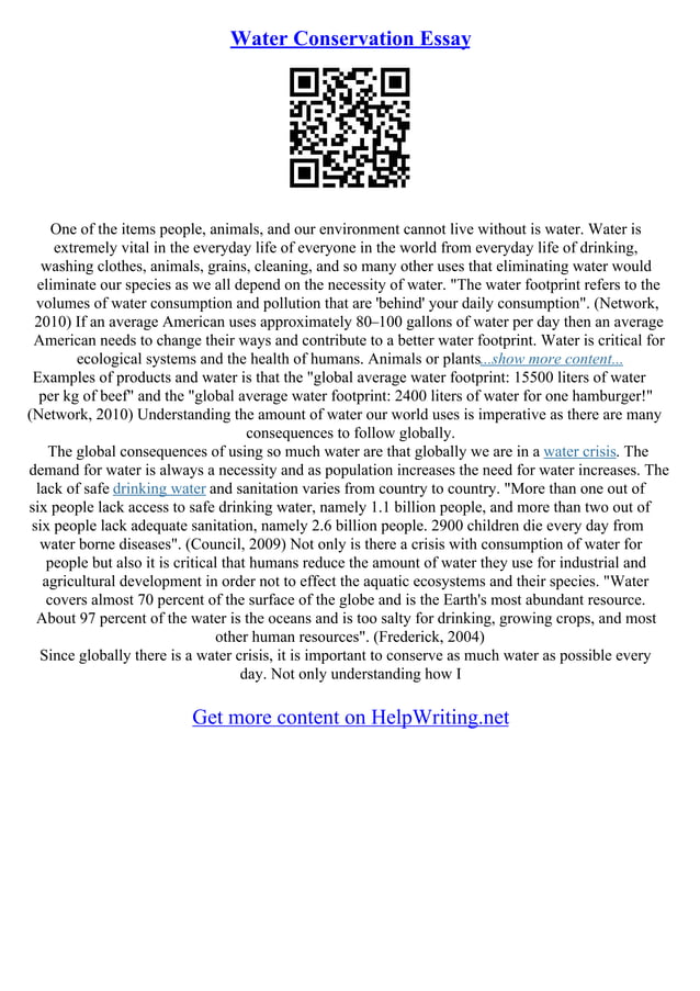 Water Resources Essay | PDF