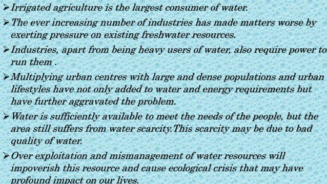 Water resources (geography chapter 3, class 10) | PPTX | Agriculture ...