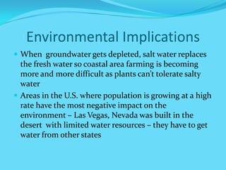 Water Resources In The Usa | PPTX