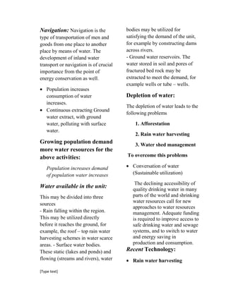 Water resources | DOCX