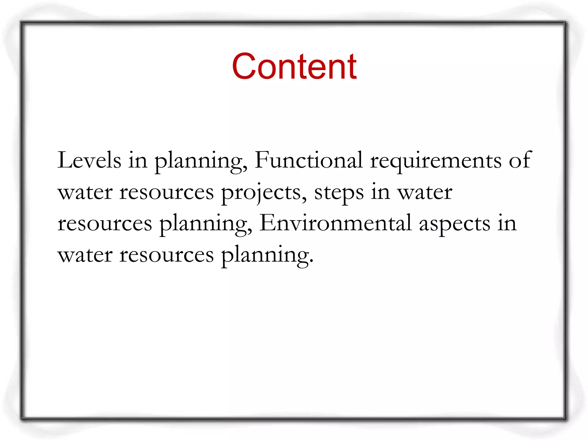 Water resources planning and development m5 | PPTX