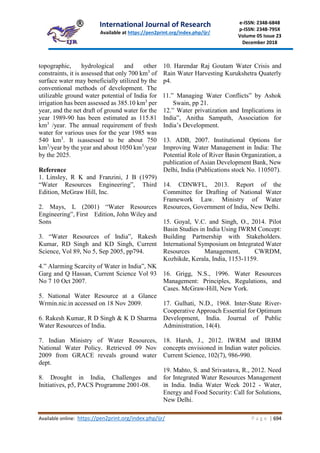 Water Resources Scenario in India Its Requirement, Water Degradation ...