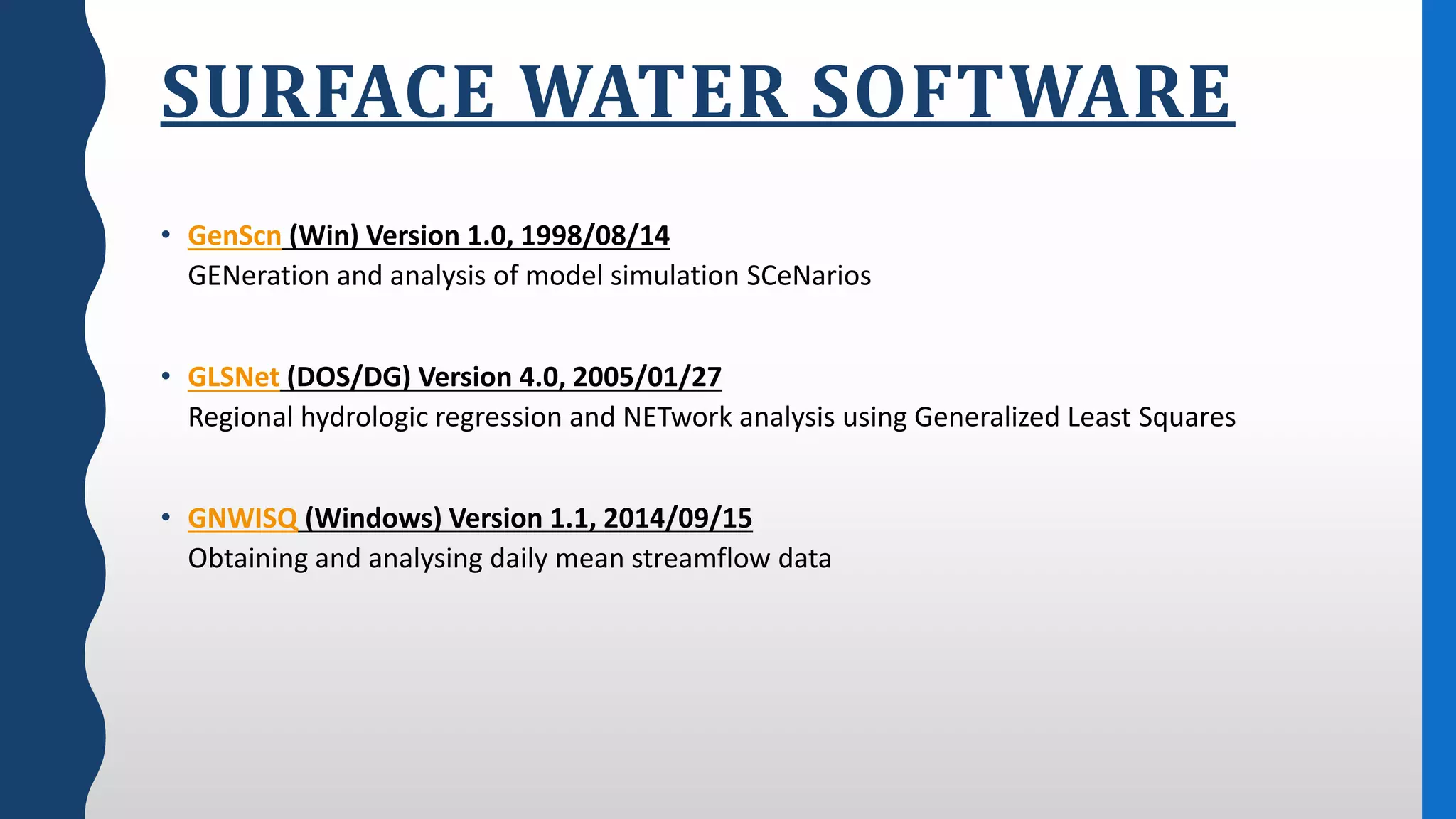 Hydrology and Water resources software | PPTX