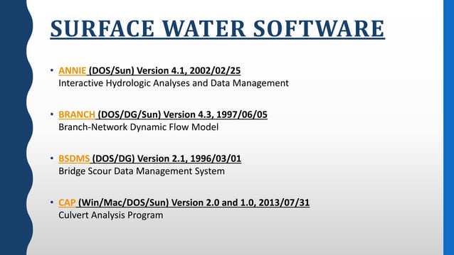Hydrology and Water resources software | PPTX