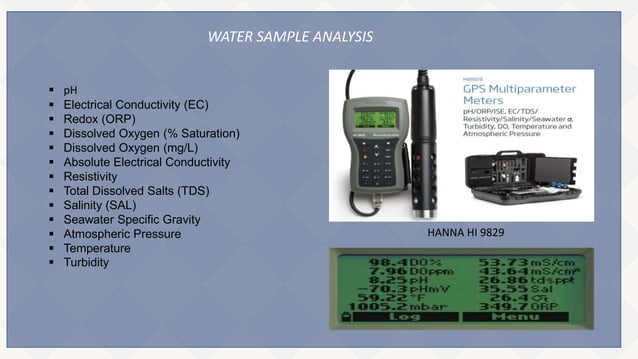 Water Sampling and analysis instruments | PPTX