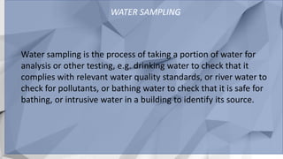 Water Sampling and analysis instruments | PPTX