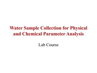 Water Sample Collection................. | PPTX