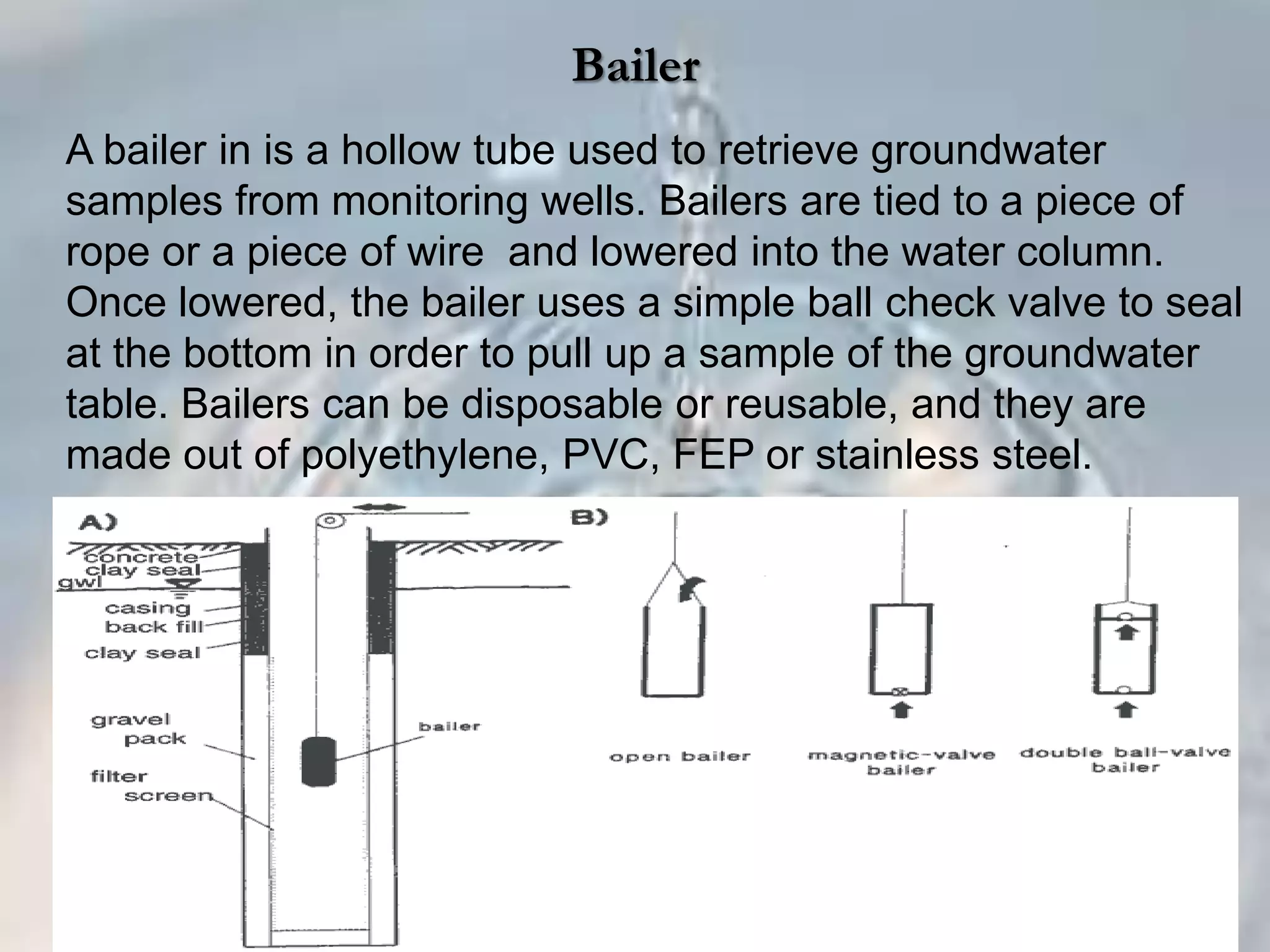 Water sampling , procedure, purpose , techniques and equipments | PPTX