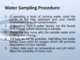 Water sampling , procedure, purpose , techniques and equipments | PPTX