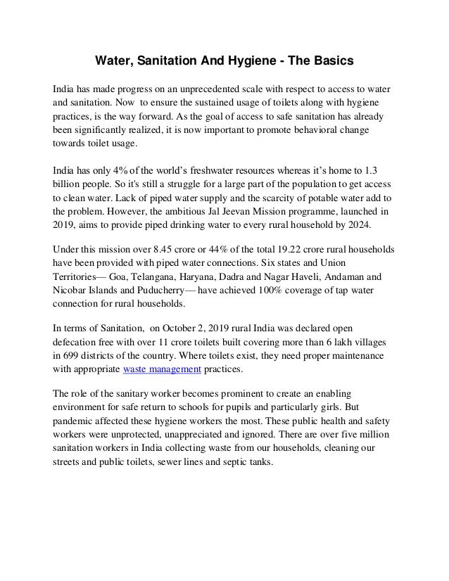 Water, Sanitation And Hygiene - The Basics.pdf