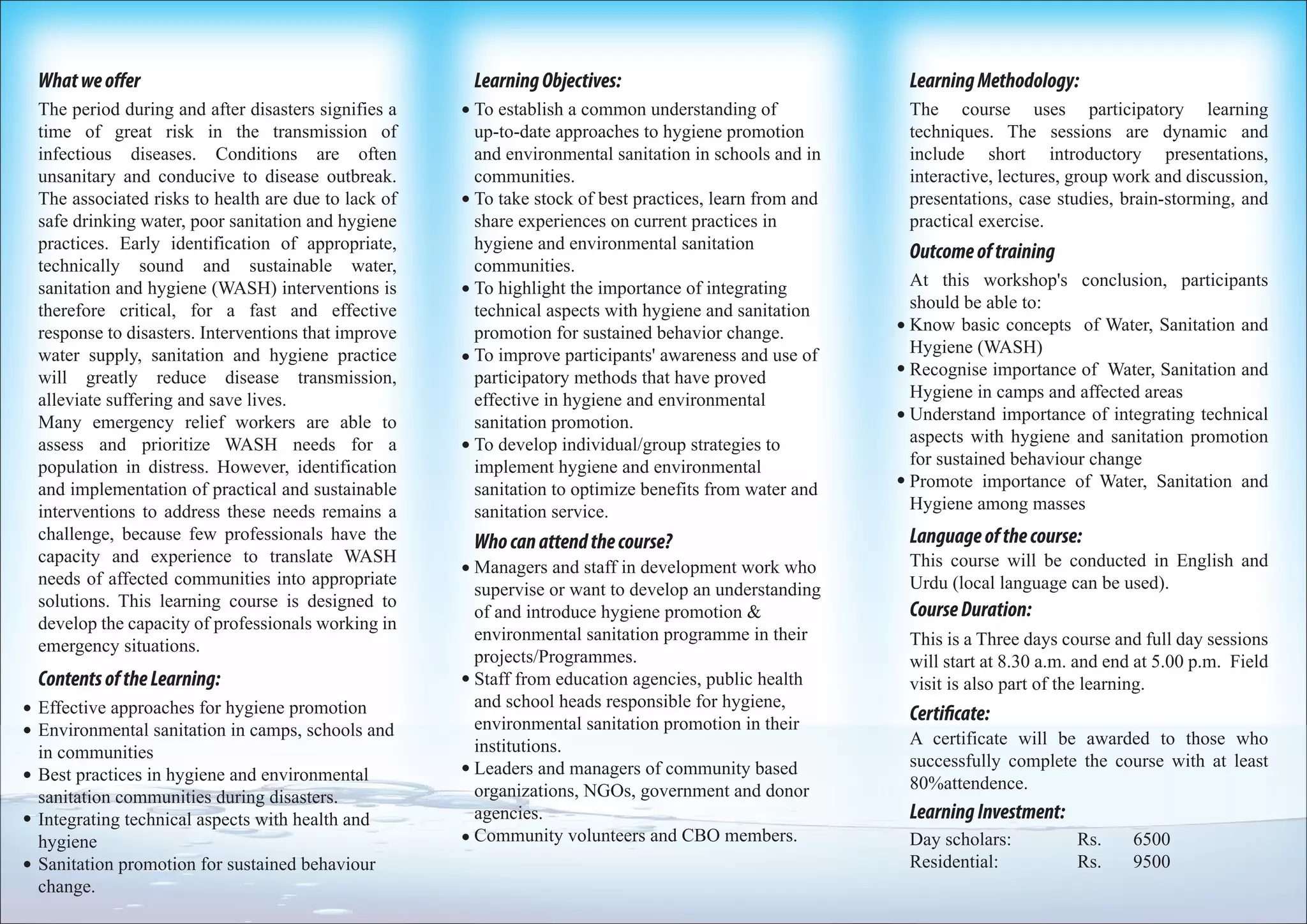 HANDS ICD conduct training on Water, sanitation and hygiene (wash) | PDF