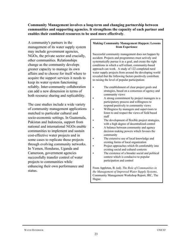 Water & sanitation handbook | PDF | Water Services | Home Utilities