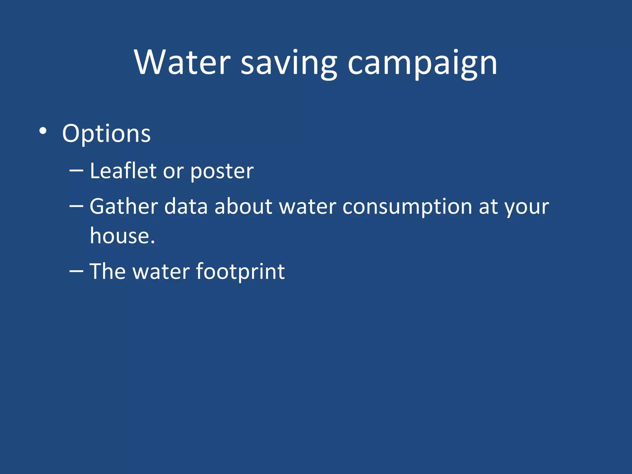 Water Saving Campaign PPT