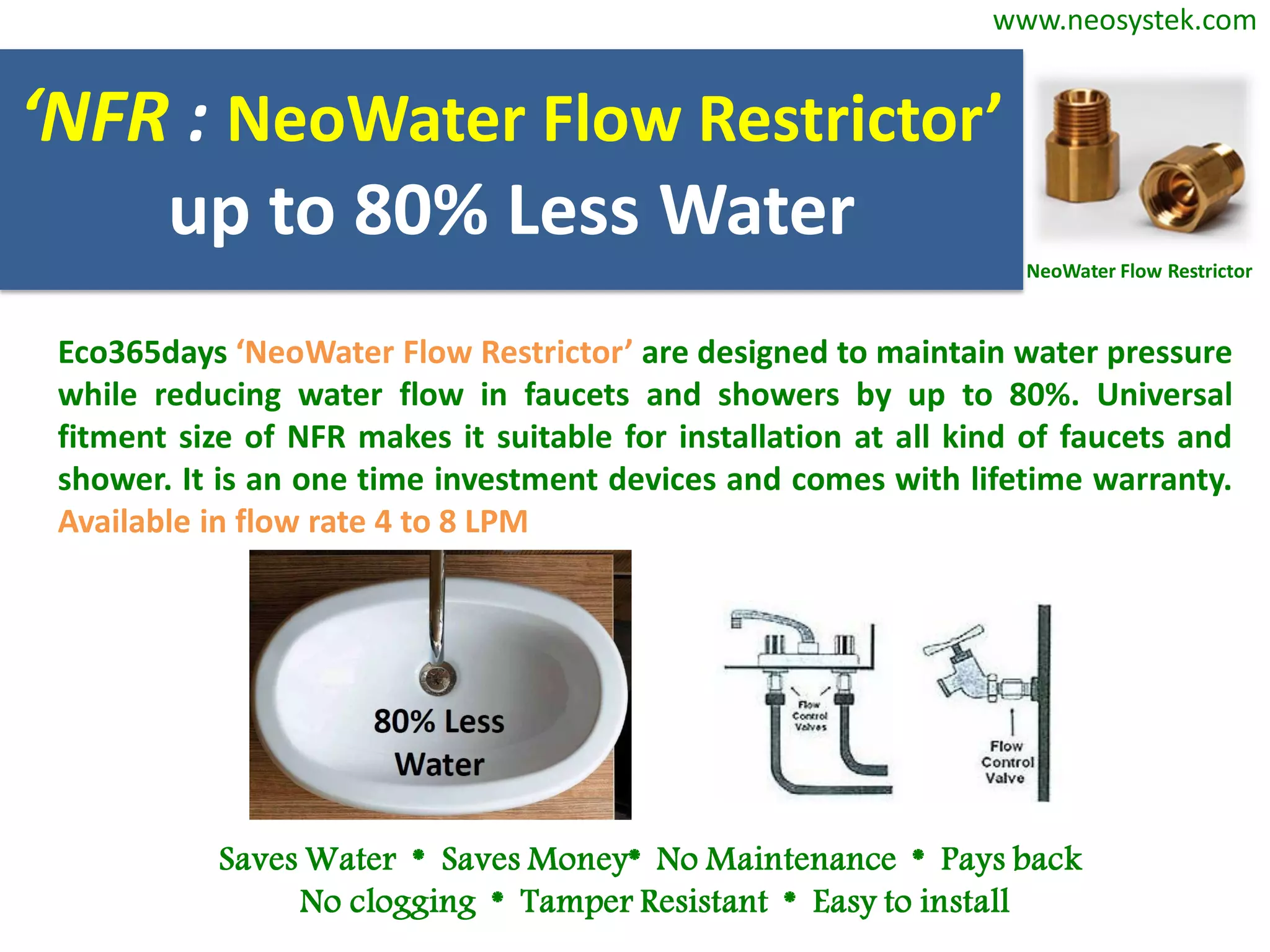 Water Saving Devices by Eco365days Neo Systek | PDF