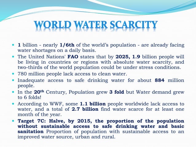 Water scarcity | PPTX | Agriculture | Industries