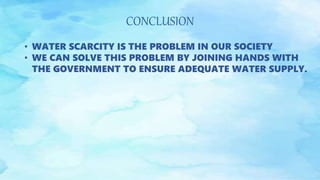 Water scarcity and its remedial measures | PPT