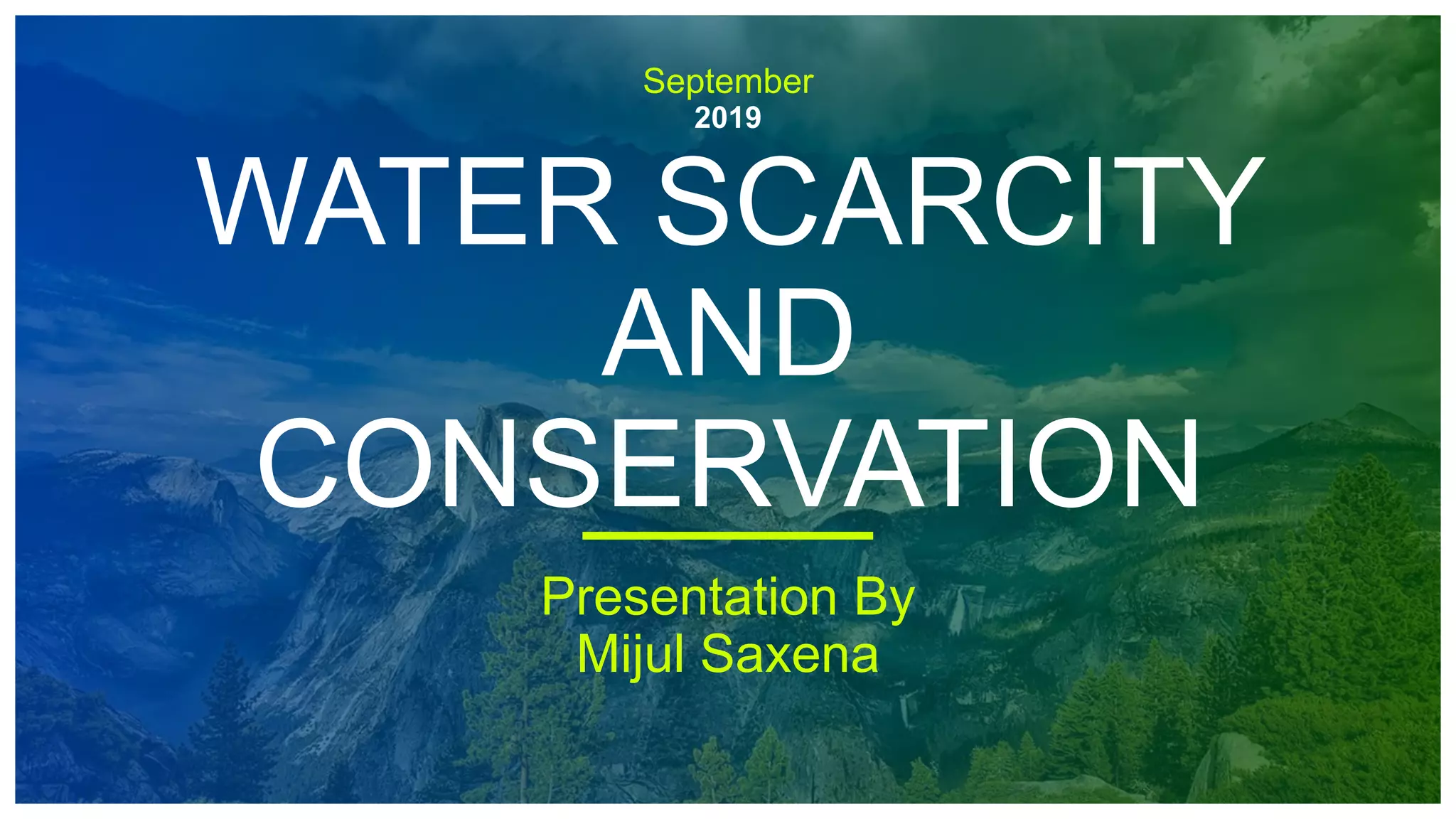 Water scarcity and conservation | PPTX