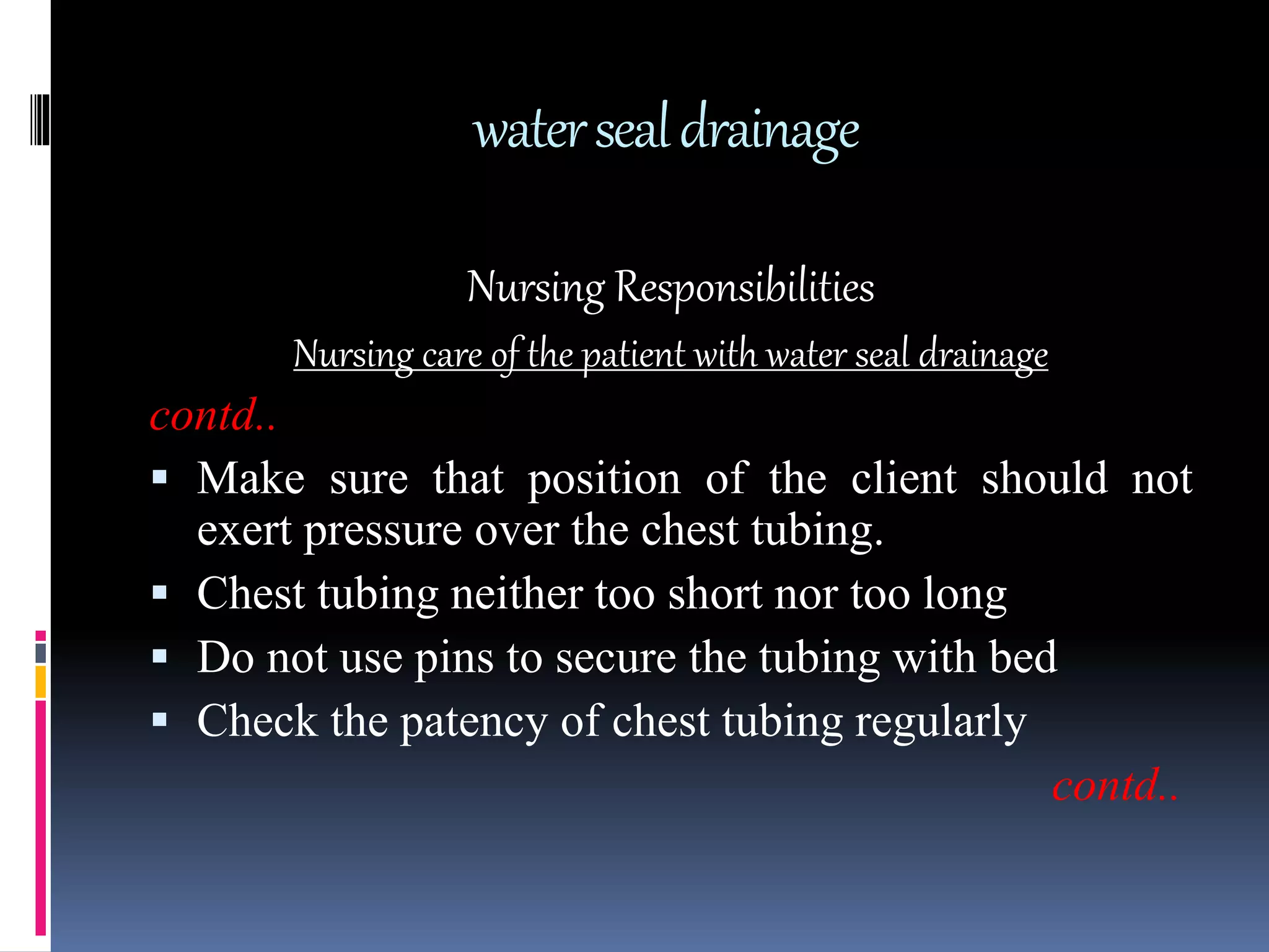 Water seal drainage | PPTX