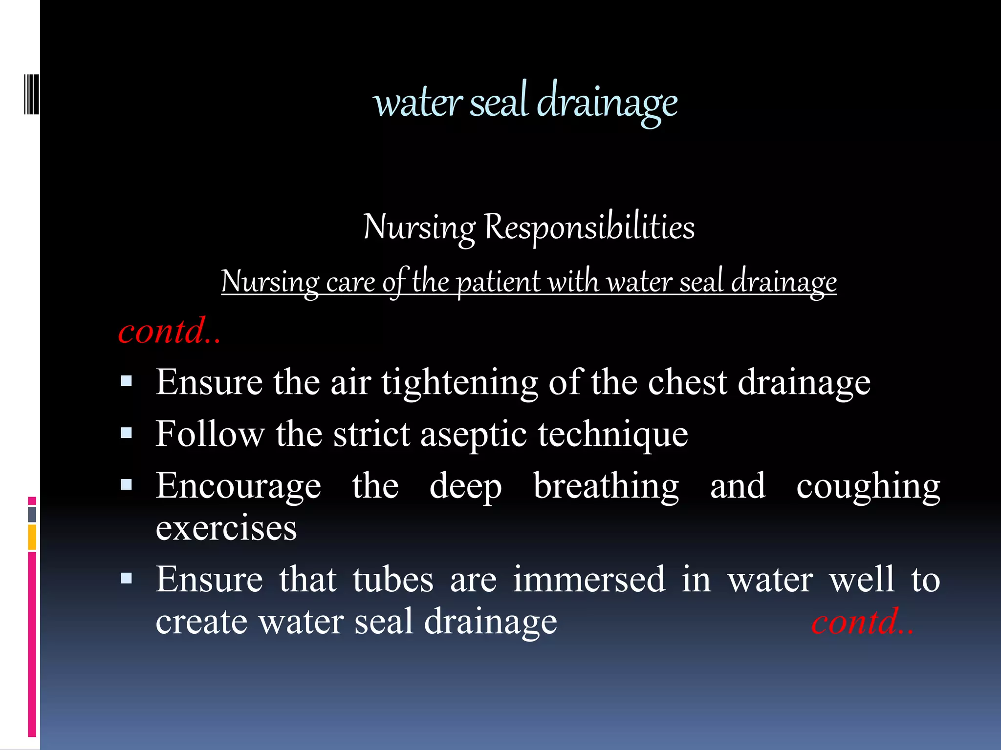 Water seal drainage | PPTX