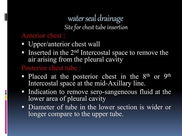 Water seal drainage | PPTX | Lung and Respiratory Health | Diseases and ...