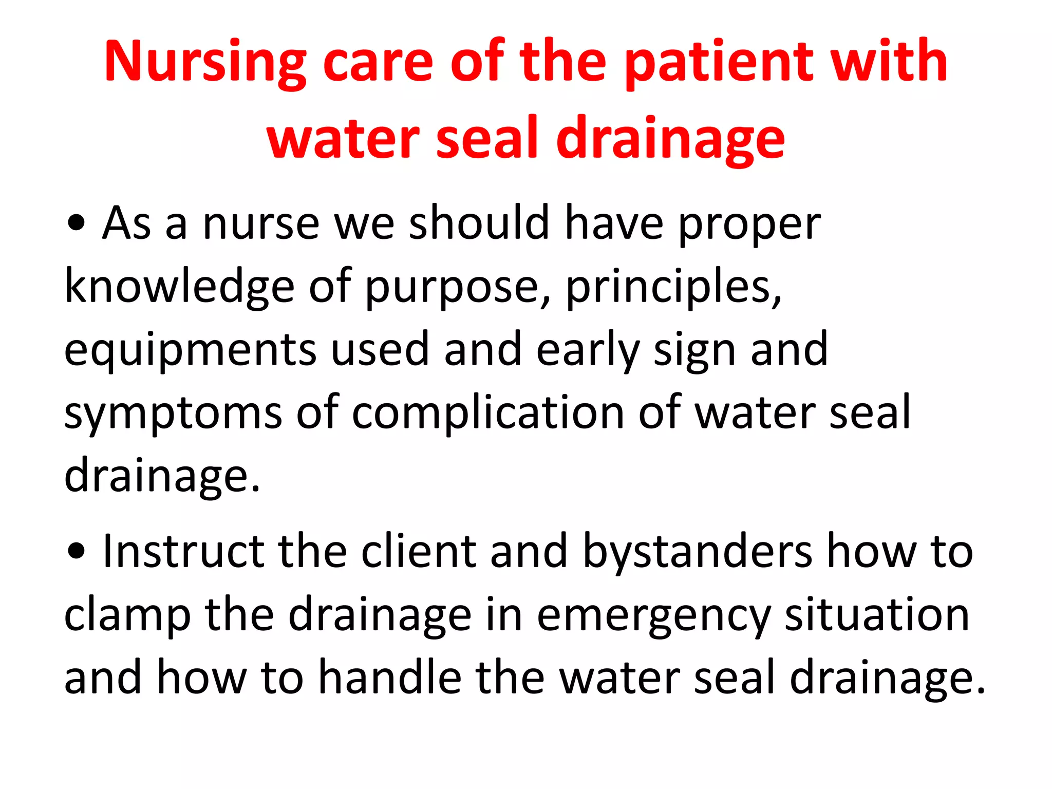 Water seal drainage ppt.pptx