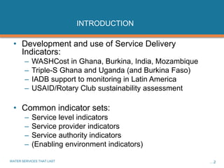 Water service delivery indicators | PPTX