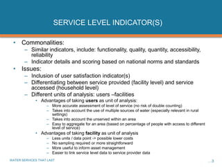 Water service delivery indicators | PPTX
