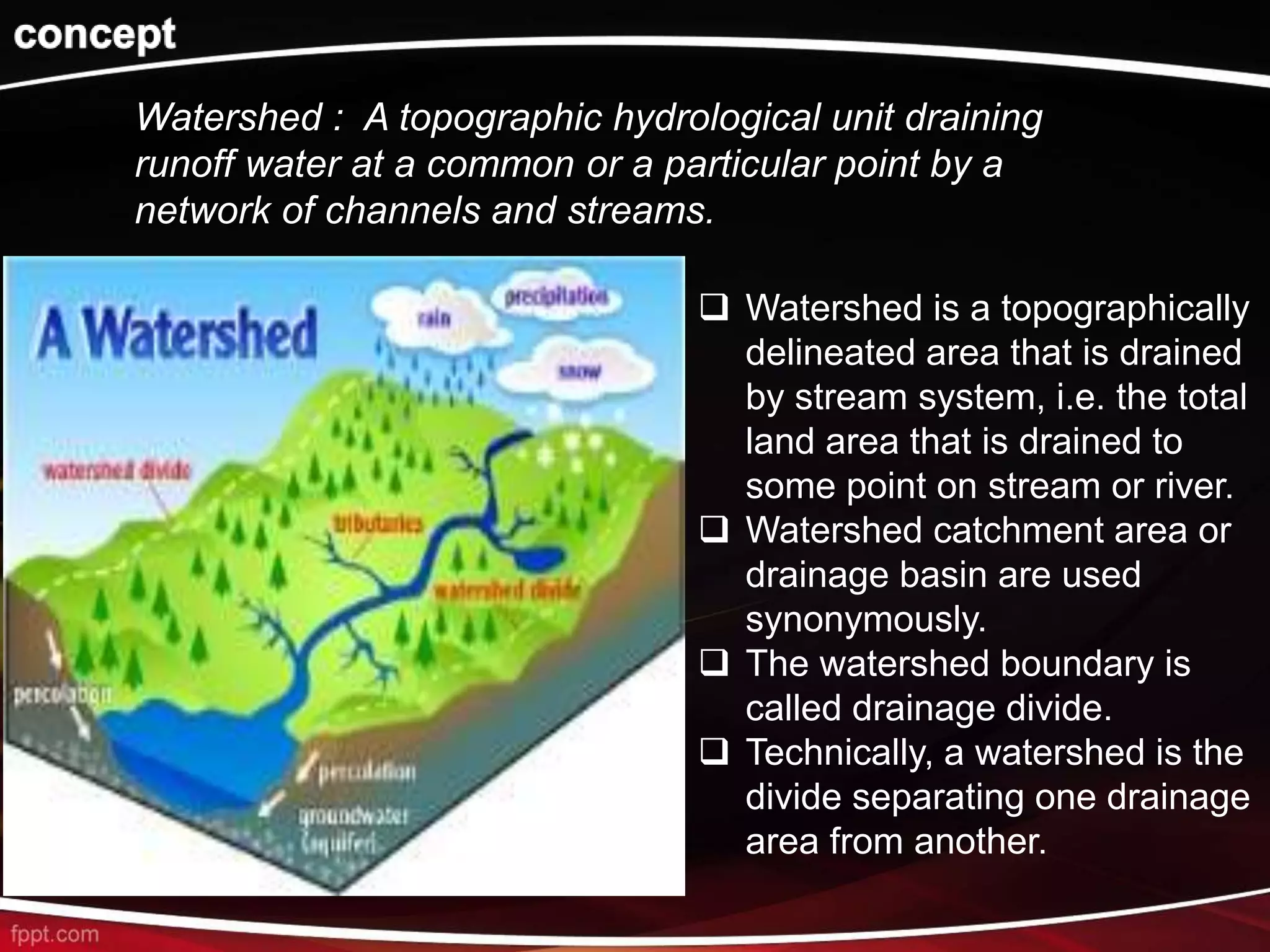 Watershed concept, objectives and approach | PPTX