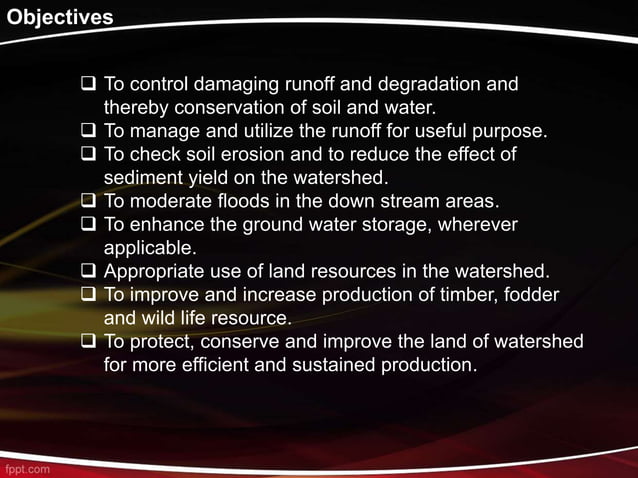 Watershed concept, objectives and approach | PPTX | Geography | Science