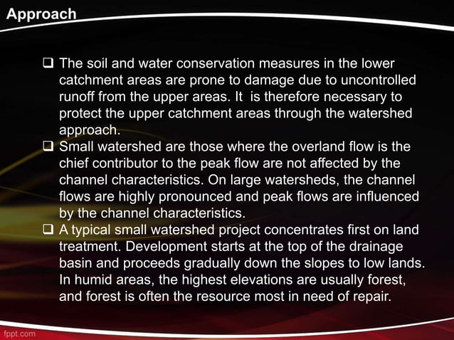 Watershed concept, objectives and approach | PPTX | Geography | Science