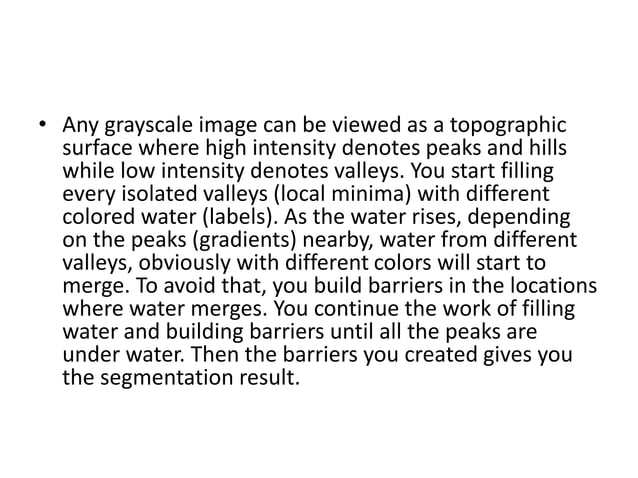 Watershed Algorithm For Segmentation Pptx