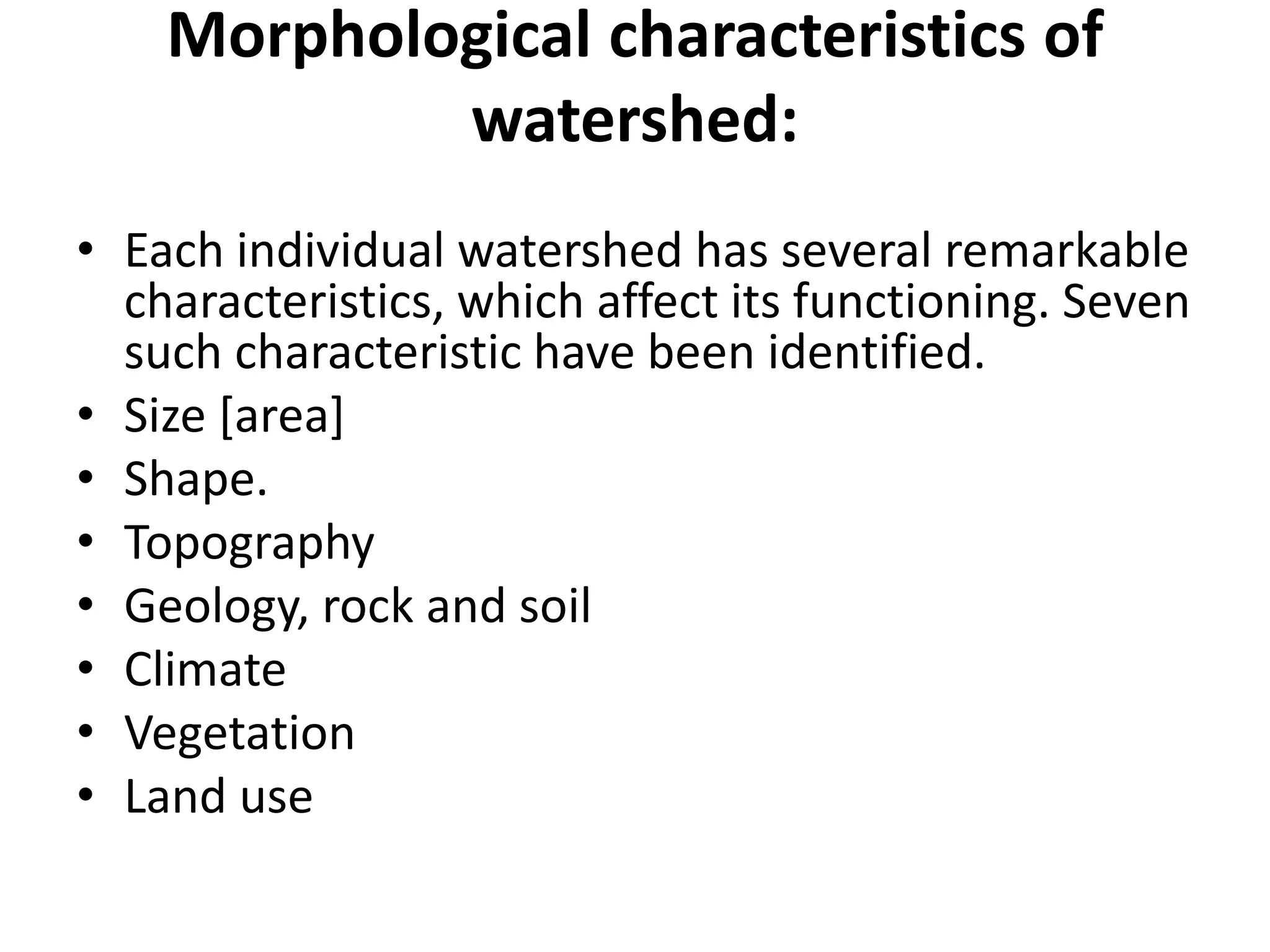 Watershed characteristics | PPTX