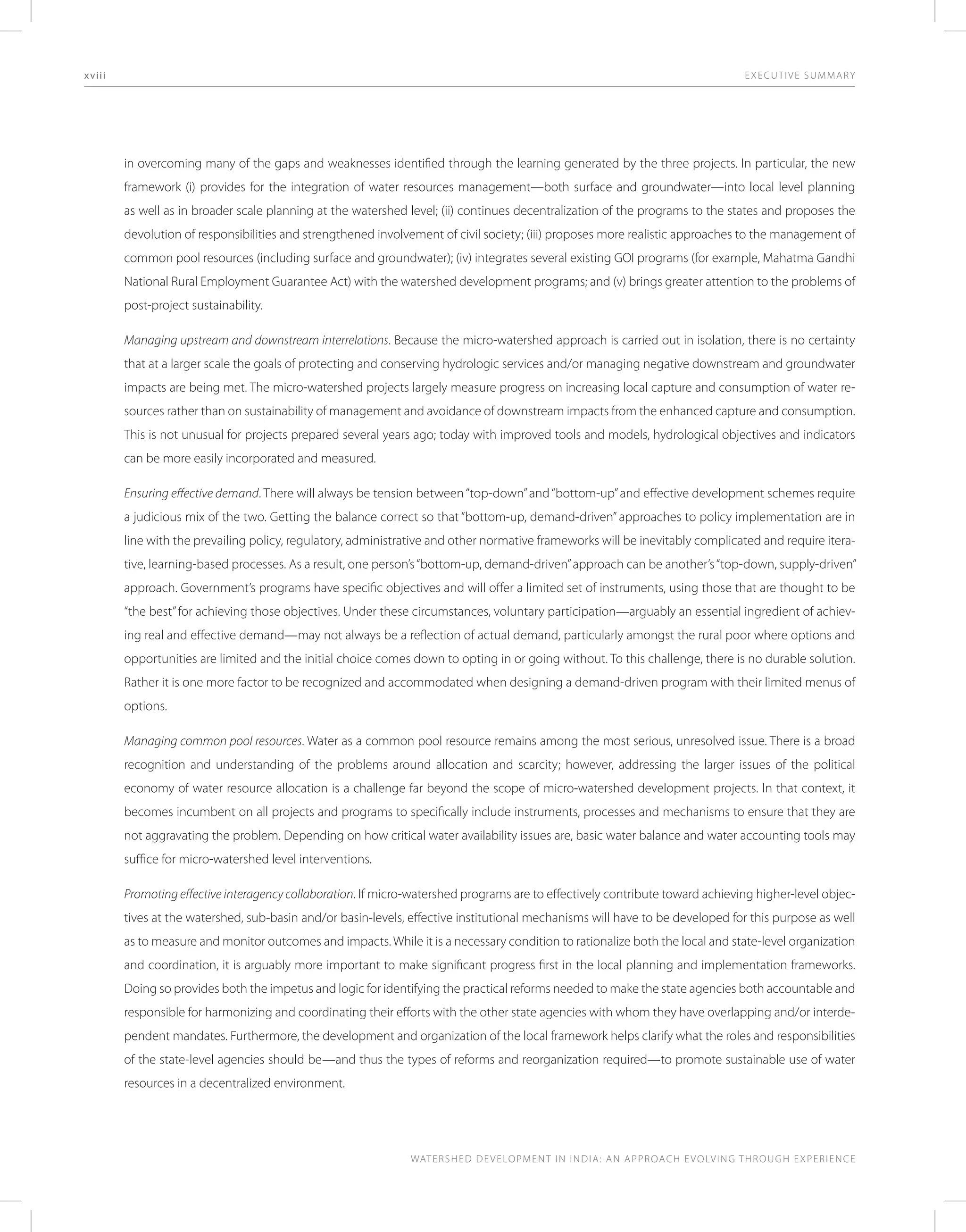 Watershed Development in India An Approach Evolving through Experience ...