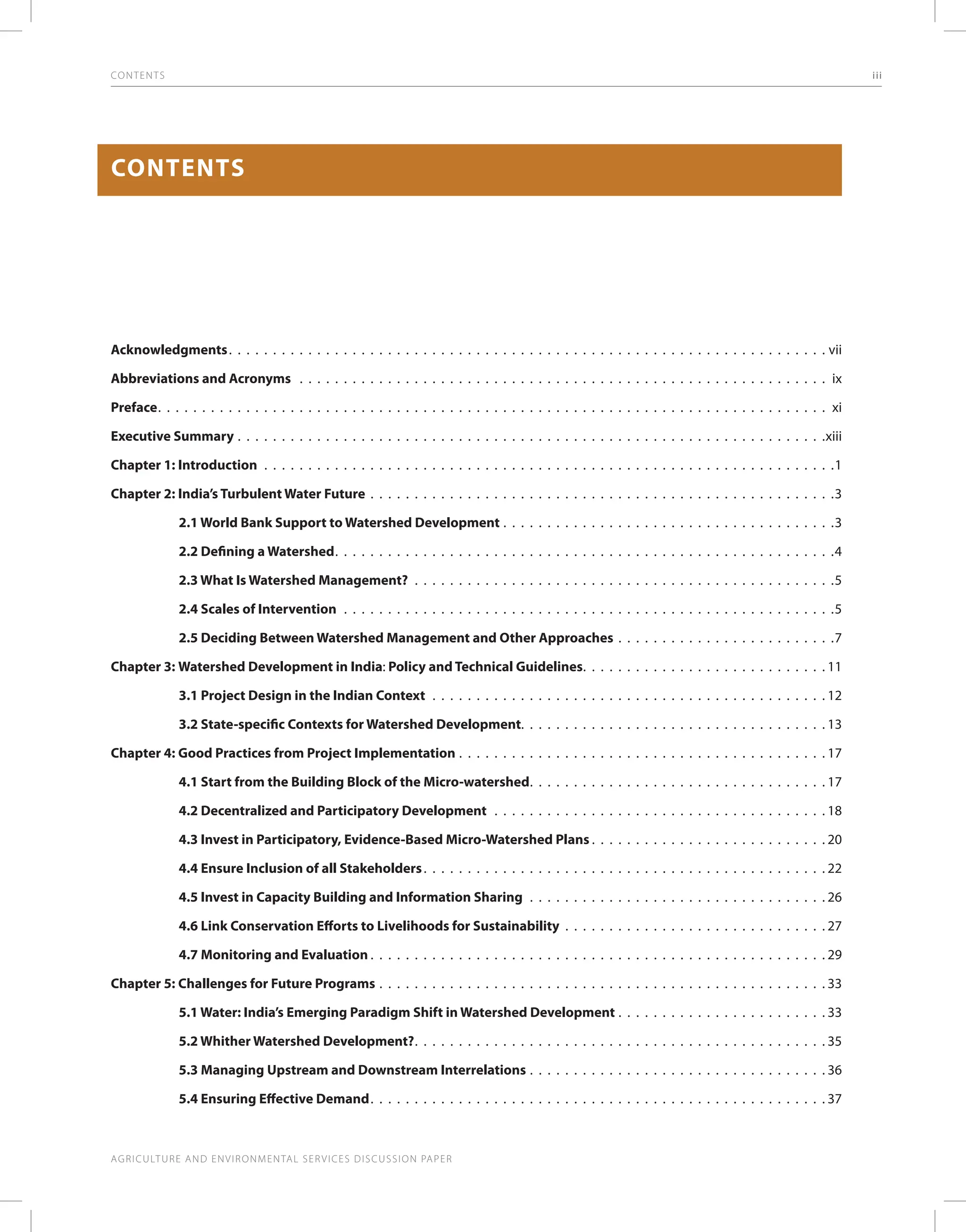 Watershed Development in India An Approach Evolving through Experience ...
