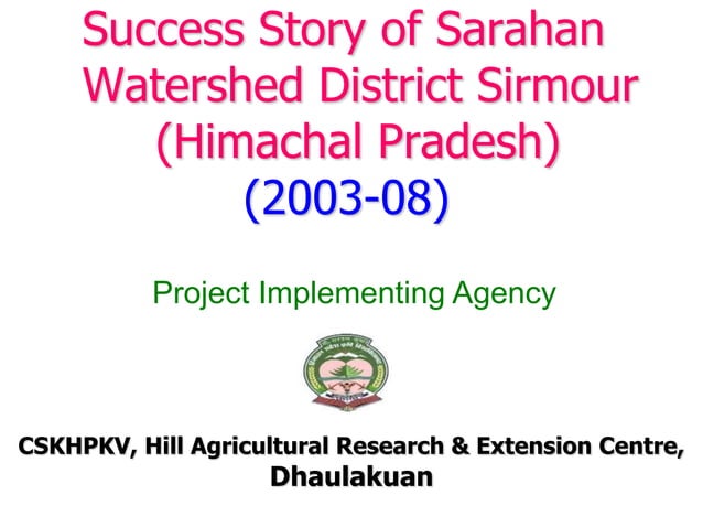 Watershed district sirmour | PPT